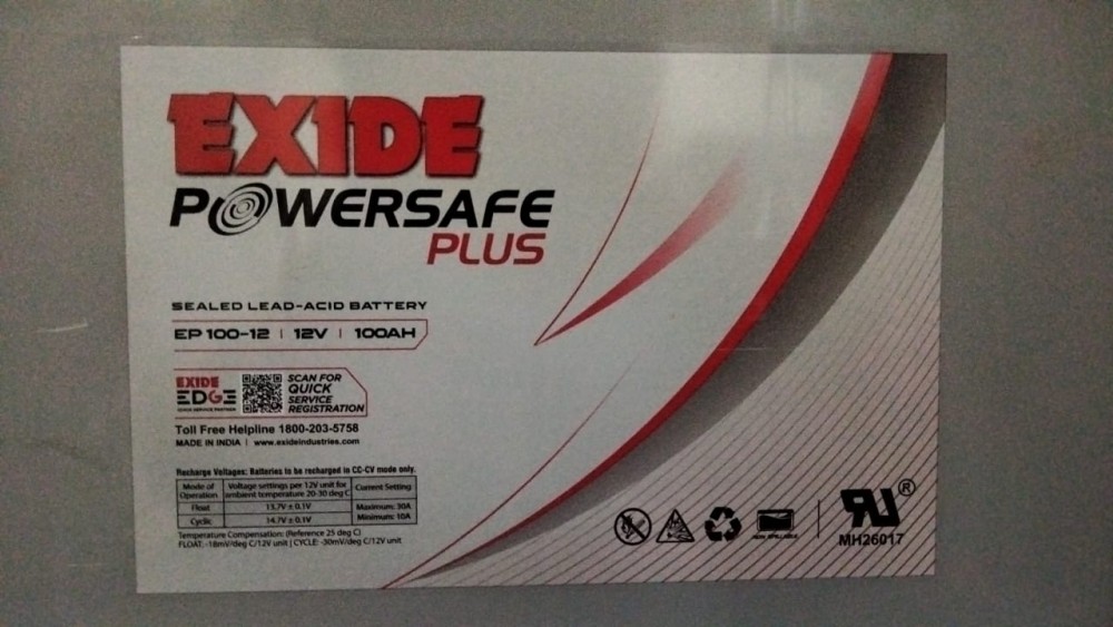 Buy Exide PowerSafe Plus EP 100-12 (SMF 100AH 12V) Online, Price From ...