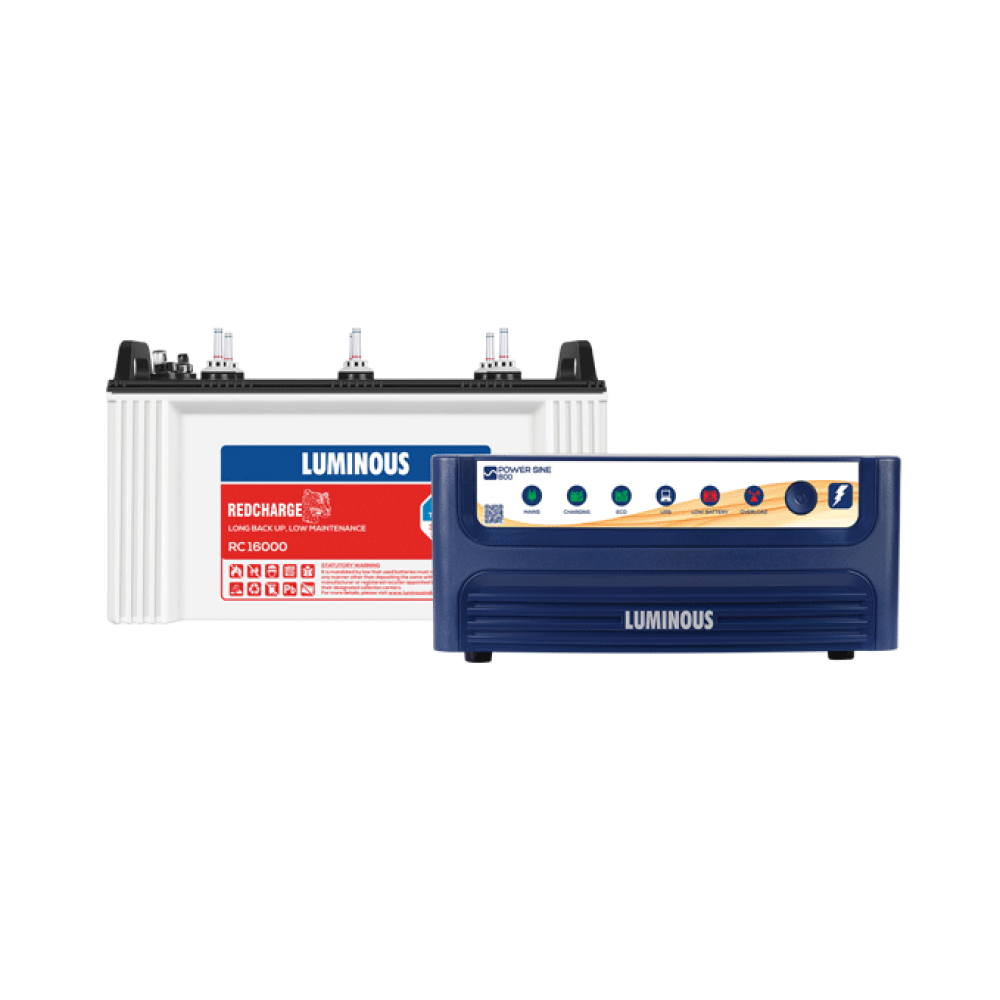 Luminous combo (PowerSine 800 sine wave Inverter + RC16000 - 135AH ...