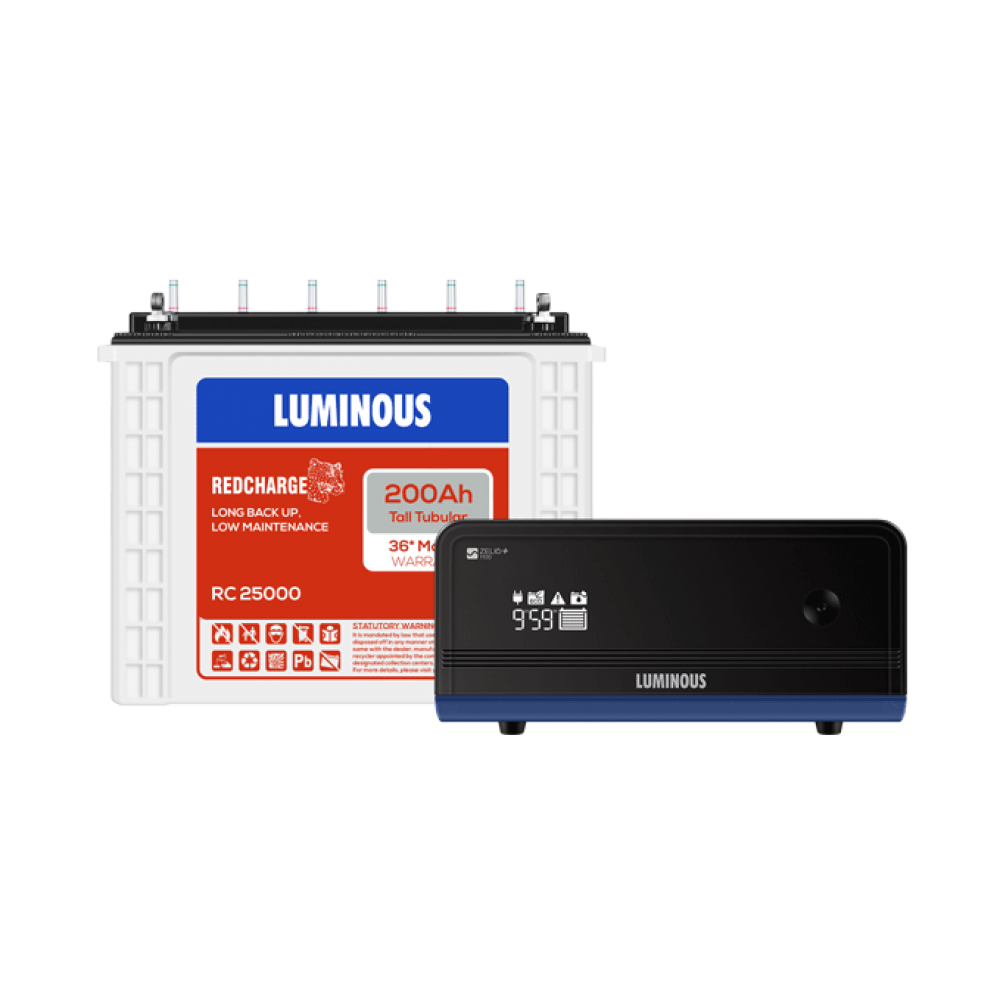 Luminous Combo (Zelio 1100 Pure sinewave Inverter + Luminous RC25000 ...